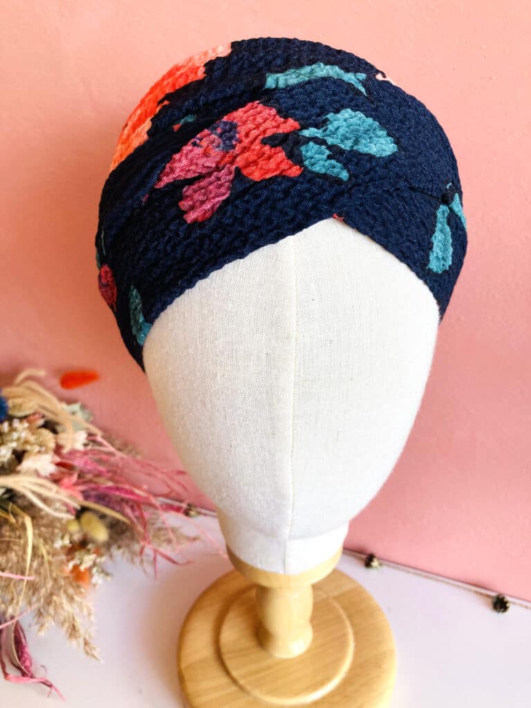 Bandeau à cheveux Oeko-tex Flowers pour pelade et alopécie