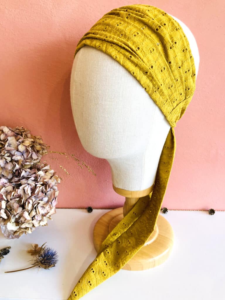 Bandeau à cheveux élastique pour pelade et alopécie Broderie
