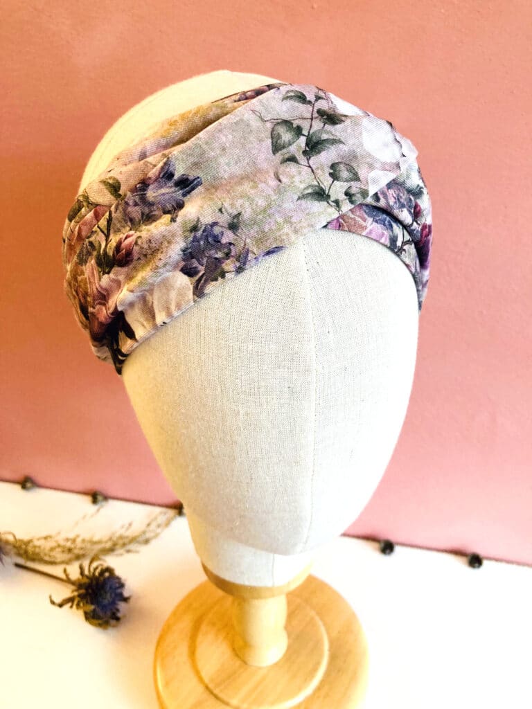 Bandeau à cheveux pour pelade et alopécie à fleurs Galia